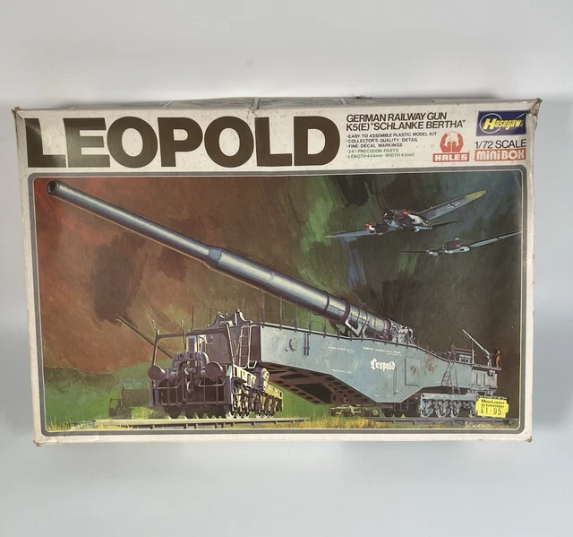 HASEGAWA 1:72 GERMAN Railway Gun Leopold K5E MB-028 Model Kit Sealed ...