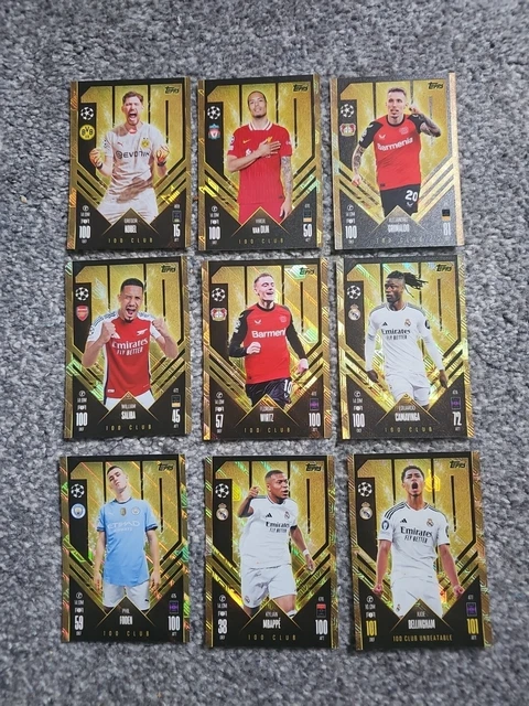 MATCH ATTAX 2024-25 Full Set of 9 100 Club Cards . £6.95 - PicClick UK