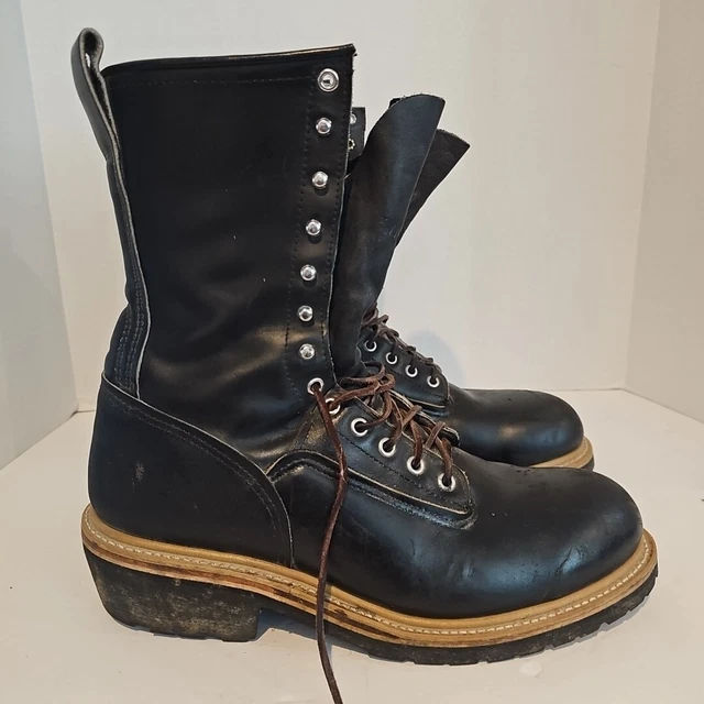 RED WING 2210 Steel Toe Black Lineman Pole Climber Boots Men's 11.5 D £ ...