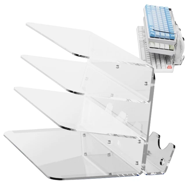 3-TIER ACRYLIC MOUSE Keyboard Display Stand Mechanical Keyboard Mouse ...