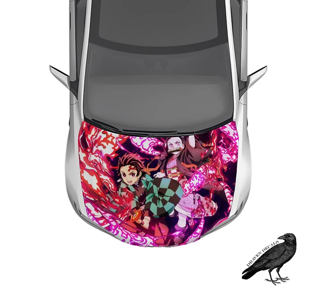 NEZUKO TANJIRO DEMON Slayer Anime Hood Wrap Weatherproof Car Decal 50 ...