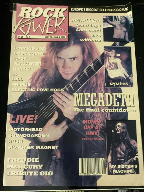 ROCK POWER MAGAZINE no 1 May21-June 3rd 1992 Megadeath £6.00 - PicClick UK