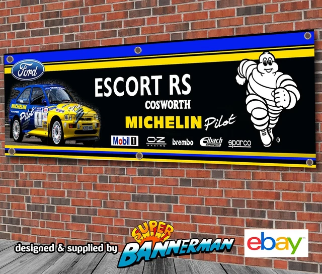 FORD ESCORT RS Cosworth Michelin Rally Car Banner for Garage, Workshop ...