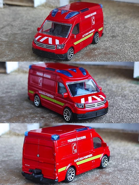 1/64 MAJORETTE VW Volkswagen Crafter Premier Secours Sapeurs Pompiers ...