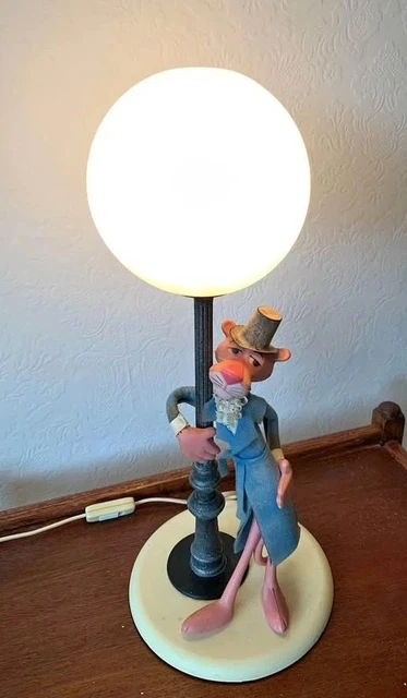 VINTAGE LINEO ZERO NOVELTY 1970's PINK PANTHER DESK LAMP MADE IN ITALY ...