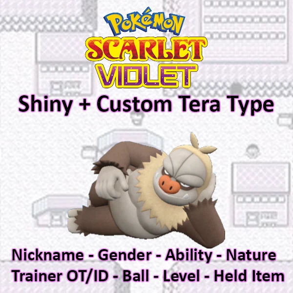 SLAKING SHINY CUSTOM TERA 6IV & EV Trained Pokemon Scarlet/Violet Level ...