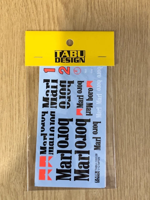 TABU DESIGN DECALS - 1/12 McLaren Marlboro MP4/6 12012B for Tamiya EUR ...