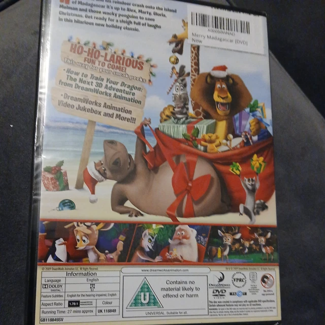 🆕️📀 DREAMWORKS MERRY Madagascar DVD MOVIE ️ BRAND NEW AND SEALED ️ UK ...