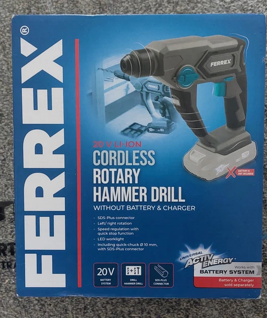 FERREX 20V CORDLESS SDS + Rotary drill 20v hammer drill Activ.energy ...