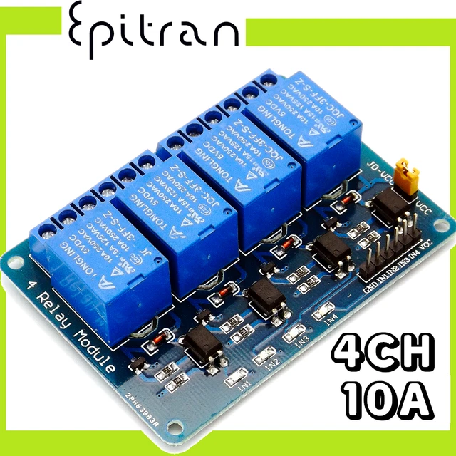 MODULO SCHEDA RELÈ rele relay relais arduino 5v dc doppio contatto a 4 ...