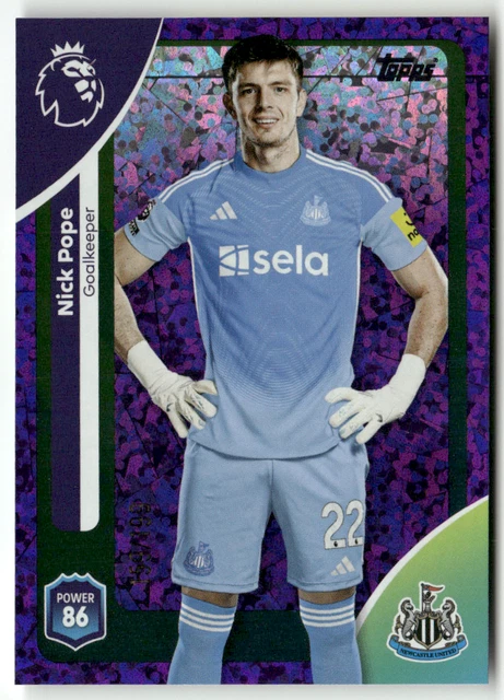 TOPPS PREMIER LEAGUE 2025-26 N° 218 Nick Pope Purple Sparkle 159/199 ...