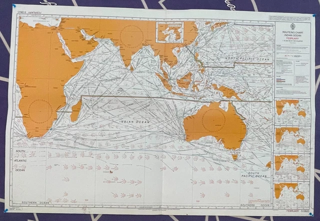ADMIRALTY FEBRUARY 5126(2) ROUTEING Chart INDIAN OCEAN Map Chart ...