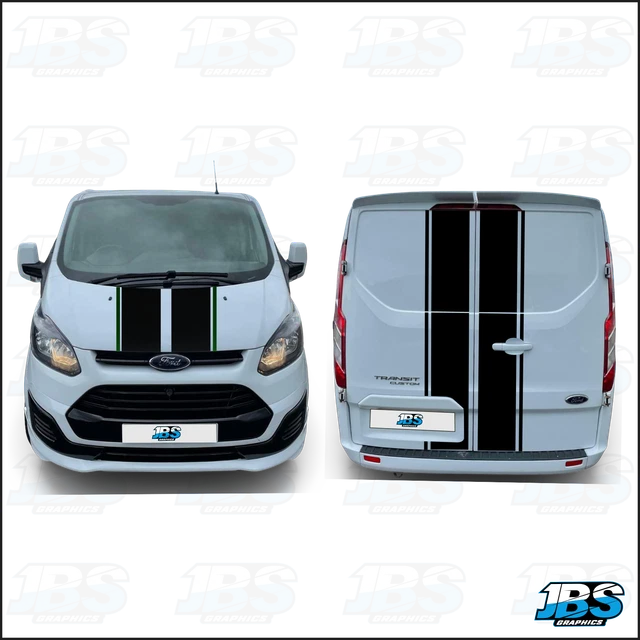 FORD TRANSIT CUSTOM Bonnet & Barn Door Stripes Sport Vinyl Graphics ...