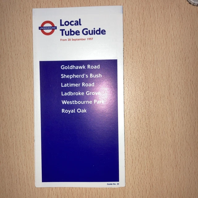 LONDON UNDERGROUND TUBE Map (. Guide. No 20. September. 1997. ) £1.99 ...