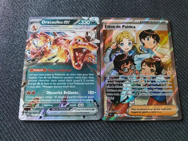 CARTE POKÉMON DRACAUFEU EX+Élève de paldea EV4.5 destinées de paldéa EUR 25,00 - PicClick FR