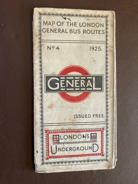 LONDON UNDERGROUND - Bus Routes Map No 4 1925 - 100 Years Old ! £3.99 ...