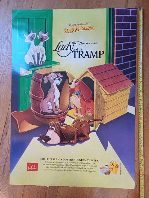 DISNEY'S LADY AND the Tramp original McDonald's 1997 shop poster £10.00 ...