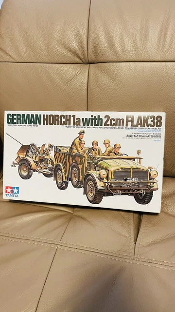 TAMIYA GERMAN HORCH 1a With 2cm Flak 38 New #35105 1:35 Scale Model Kit ...