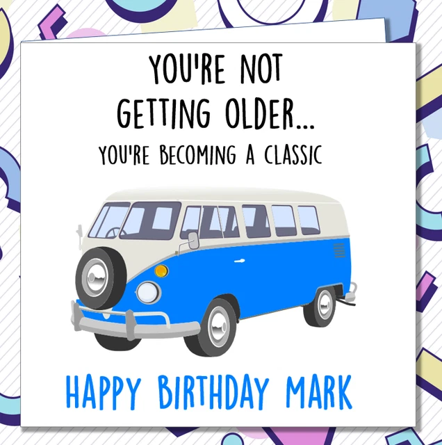 Personalised Campervan Funny Birthday Card Husband Wife Rude Mum Dad
