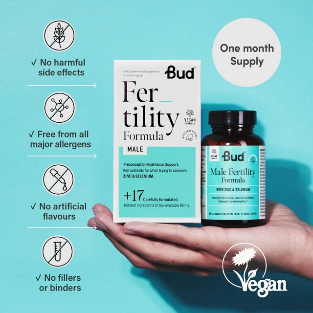 BUD MALE FERTILITY Supplement Powerful Natural Fertility Vitamins for ...