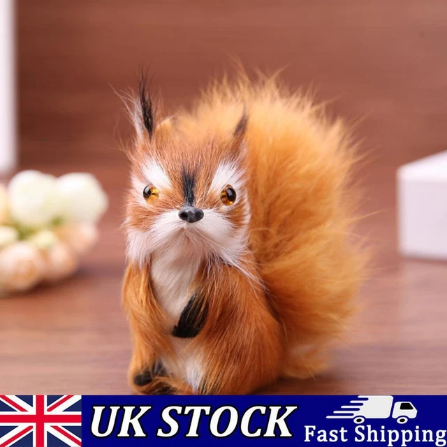 PLUSH FAKE SQUIRREL Portable Animal Simulation Squirrel Decor for Home ...