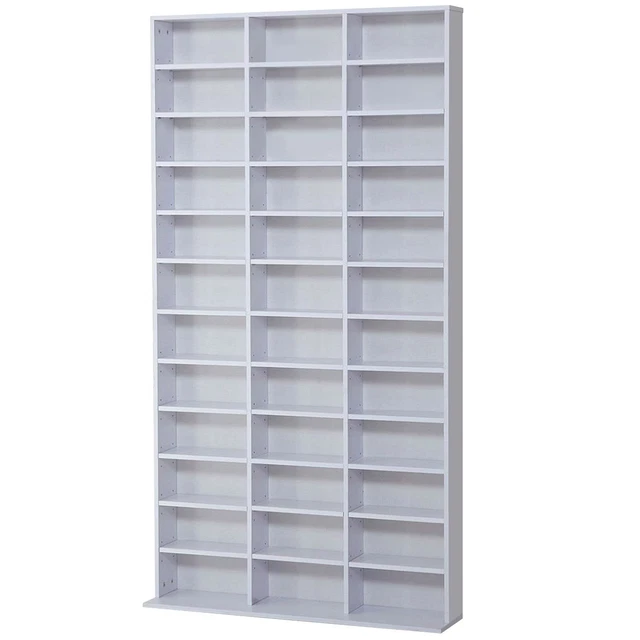 HOMCOM CD DVD Media Storage Shelves Display Shelf Racks Wooden Frame ...