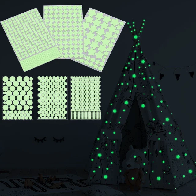 CEILING GLOW IN Dark Fluorescent Decals Stars Dots Luminous Wall ...