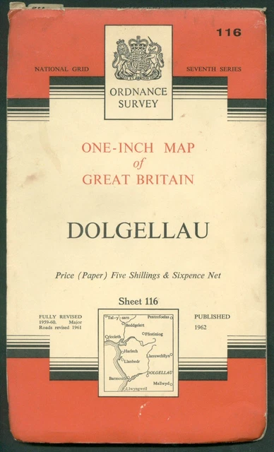 ORDNANCE SURVEY SEVENTH 7th series map 116 DOLGELLAU 1962 £1.99 ...