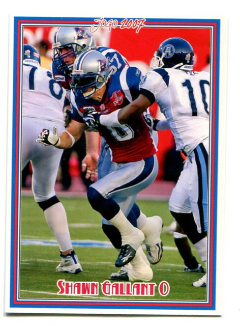 2007 JOGO CFL Shawn Gallant Card #9 Alouettes de Montréal Est du ...