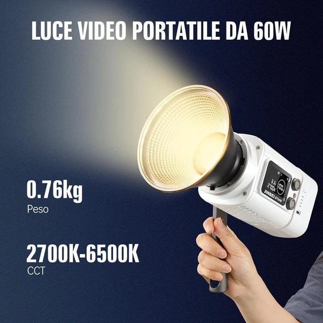 JINBEI EF60BI 60W faretto luce set fotografico 2700K-6500K controllo ...