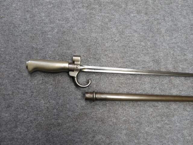 WWI FRENCH MLE 1886 Lebel Bayo W/ Scabbard-Full Length Blade & Hooked ...