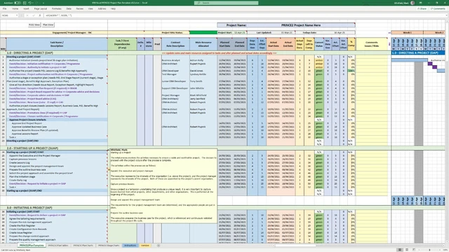 MICROSOFT MS EXCEL project plan gantt templates with resource cost ...