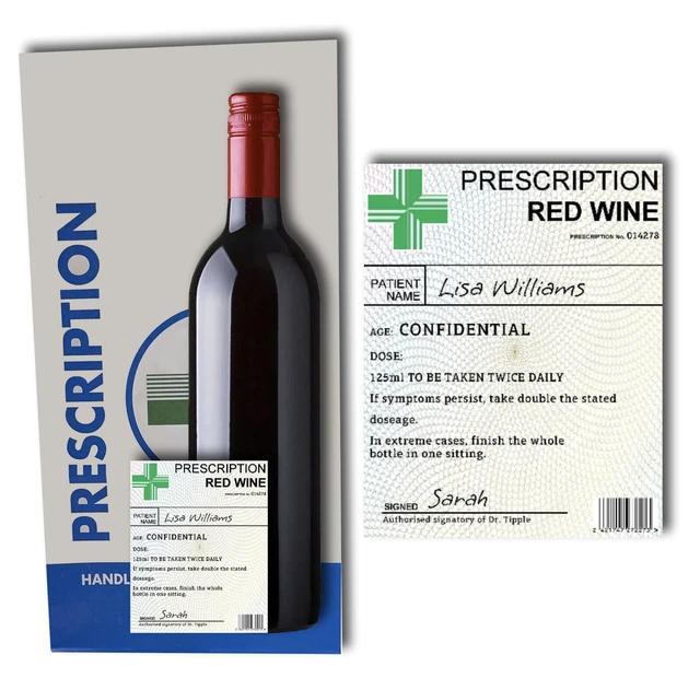 PERSONALISED PRESCRIPTION BOTTLE Label Sticker + Bag - Birthday ...