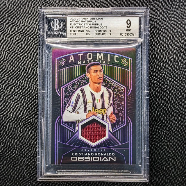 2020-21 OBSIDIAN ATOMIC Materials Cristiano Ronaldo Worn Patch BGS 9 NM ...