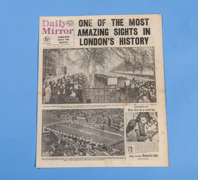 QUEEN ELIZABETH II – King George VI - Newspaper–Daily Mirror – February ...