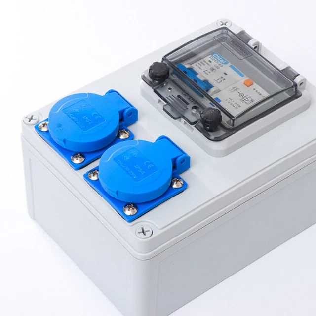 PORTABLE OUTLET BOX Single-phase Electricity Wall Power Distributor 2P ...