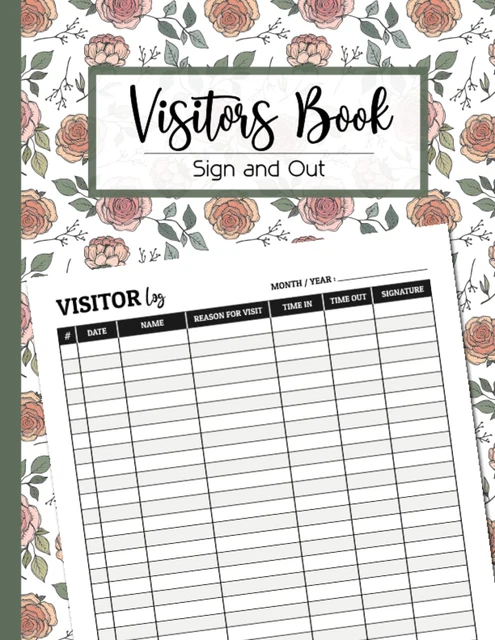 VISITORS BOOK SIGN in and Out: Simple Visitor Log Book for Business ...