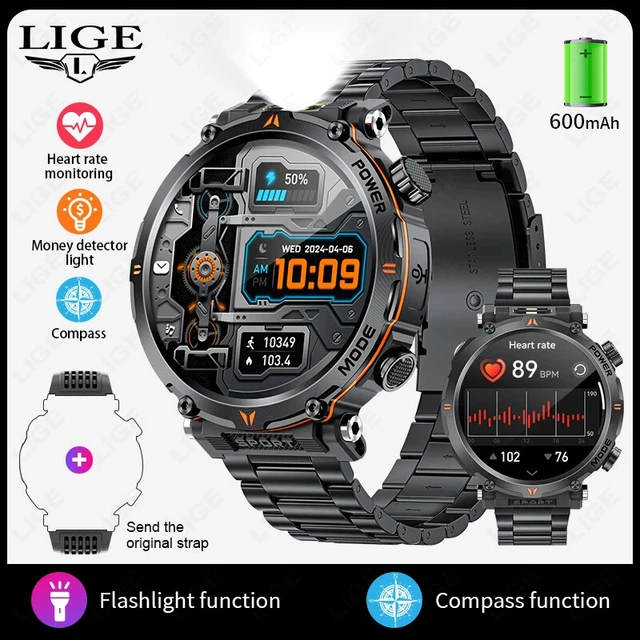 LIGE 2025 MILITARY Smartwatch Männer IP68 Bluetooth Anruf Outdoor Sport ...