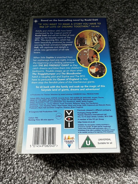 ROALD DAHL THE Bfg Big Friendly Giant VHS Video £1.99 - PicClick UK