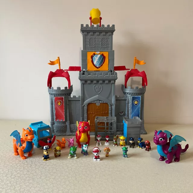 PAW PATROL RESCUE Knights Castle Play Set with Mini Figures and Dragons ...