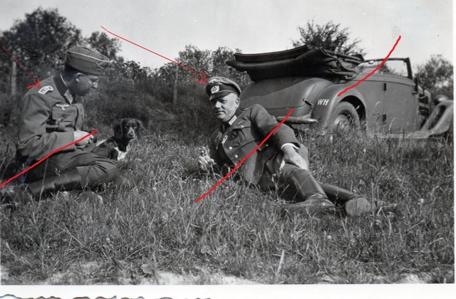 PHOTO ALLEMANDE WW2 soldats Officier allemands Pause KFz 100% originale ...