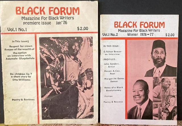 2 RARE VINTAGE African American Magazines~1976-77 BLACK FORUM~Vol. I ...