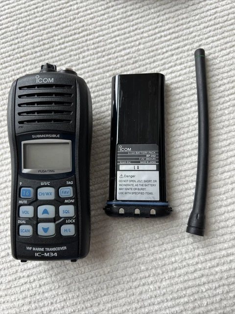 ICOM IC-M34 VHF Two Way Marine Radio Transceiver Without Charger $68.00 ...