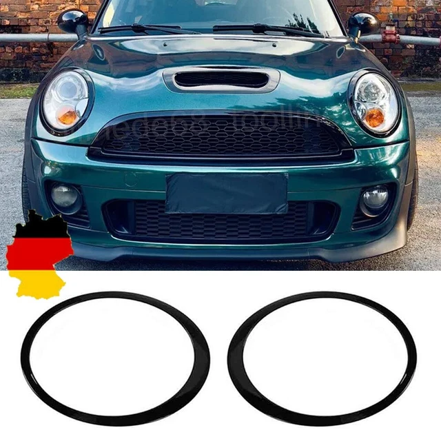 2X SCHEINWERFER ZIERRING Blende Glanz Schwarz Für Mini R55 R56 R57 R58 ...
