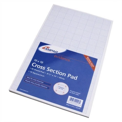 AMPAD CROSS-SECTION QUADRILLE Pads - 40 Sheet - 20 Lb - Quad Ruled ...