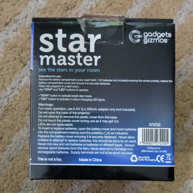 STAR MASTER COSMOS Night Sky Projector £6.52 - PicClick UK