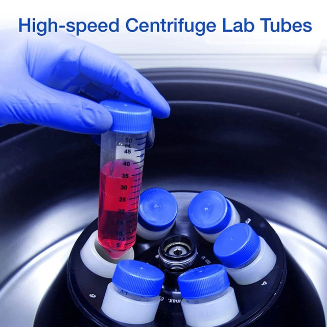 50 PCS CENTRIFUGE Tube Cone Scientific Experiment Test Tubes Laboratory ...