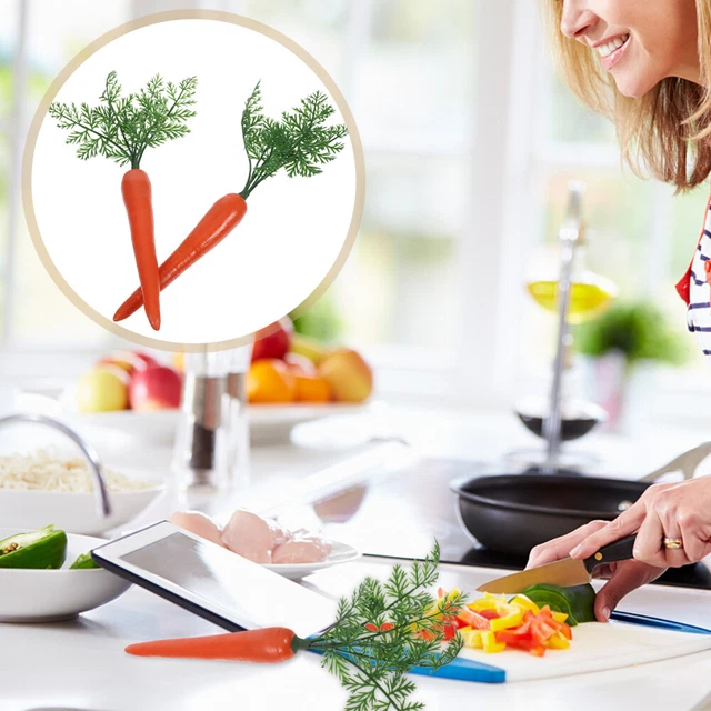 2PCS LIFELIKE CARROT Model Restaurant Display Prop Plastic Carrot Model ...
