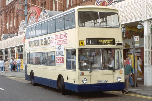 BUS PHOTO - Fylde Blue Buses Blackpool Transport 330 URN330V Leyland ...