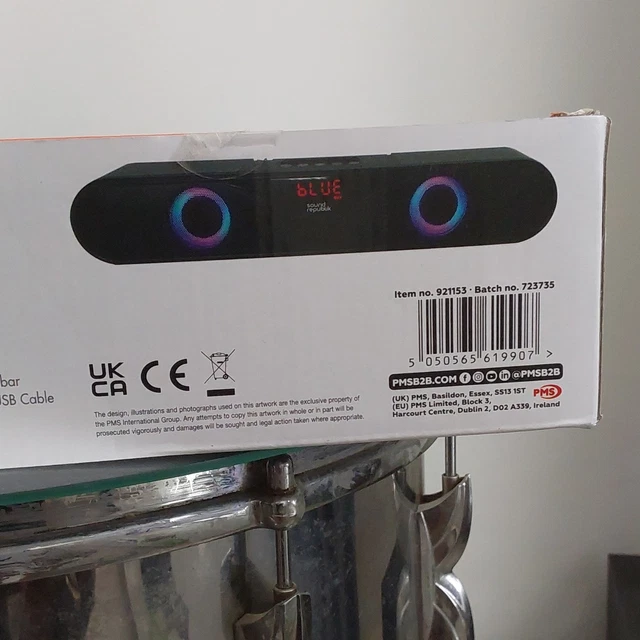 SOUND REPUBLIK WIRELESS Soundbar 2.0 2x5W Multi-Colour LED USB Black £9 ...